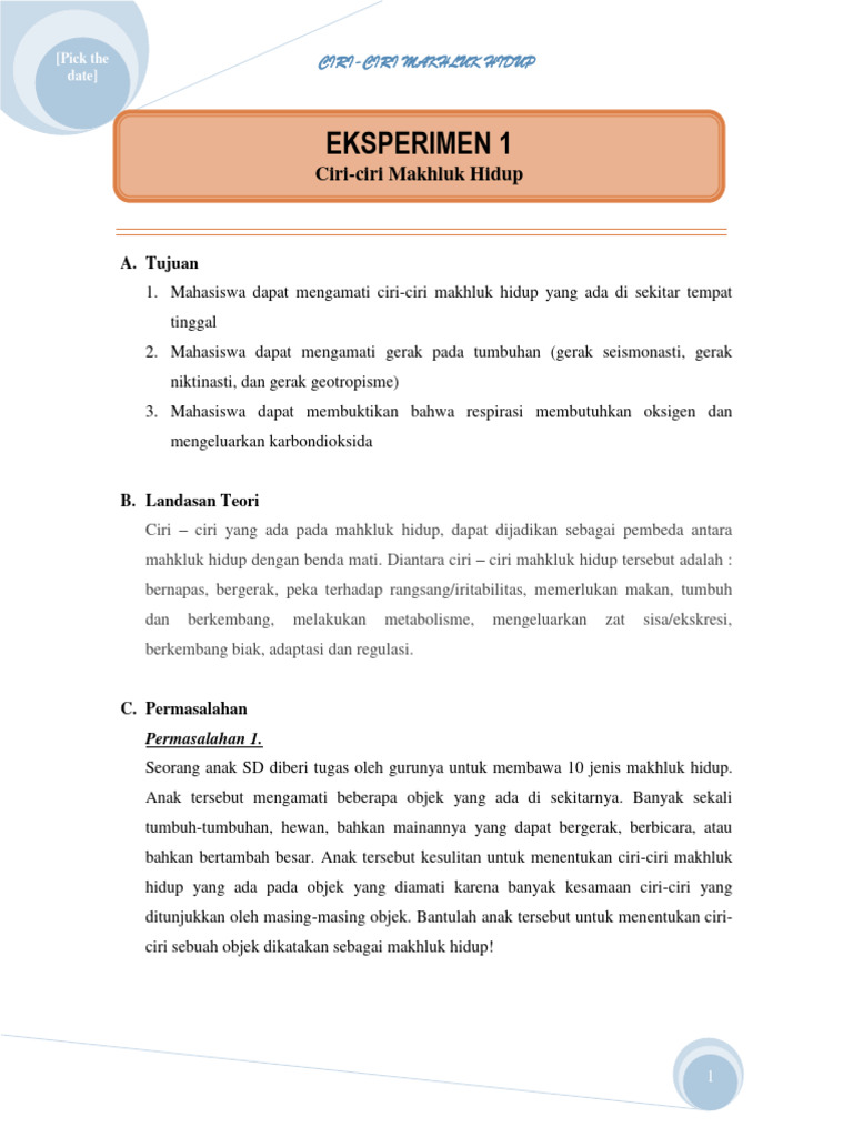 Eksperimen 1 | PDF