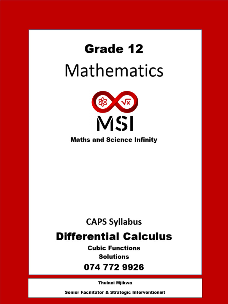 Grade 12 Cubic Functions Guide | PDF | Mathematical Analysis | Mathematics