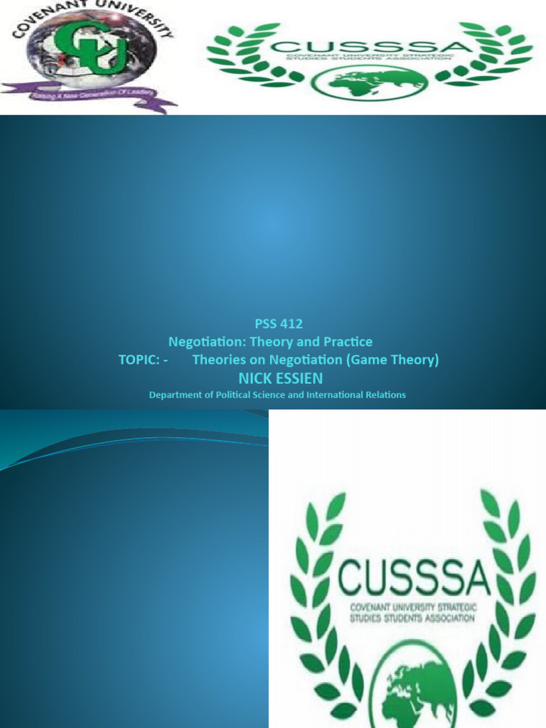 Theories On Negotiation (Game Theory) | PDF | Game Theory | Negotiation