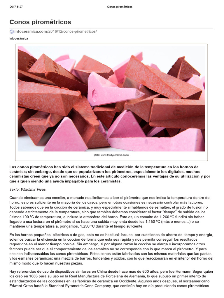 Conos-pirométricos | PDF | Cerámica | Temperatura