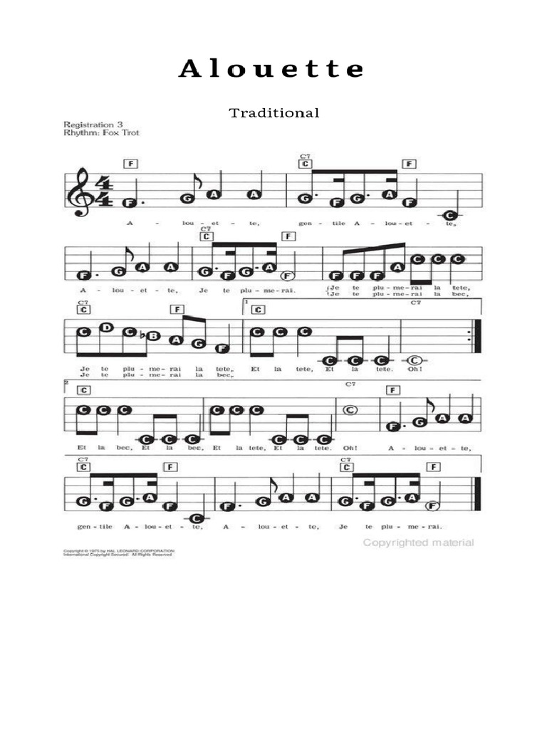 Tradicionales - Alouete | PDF
