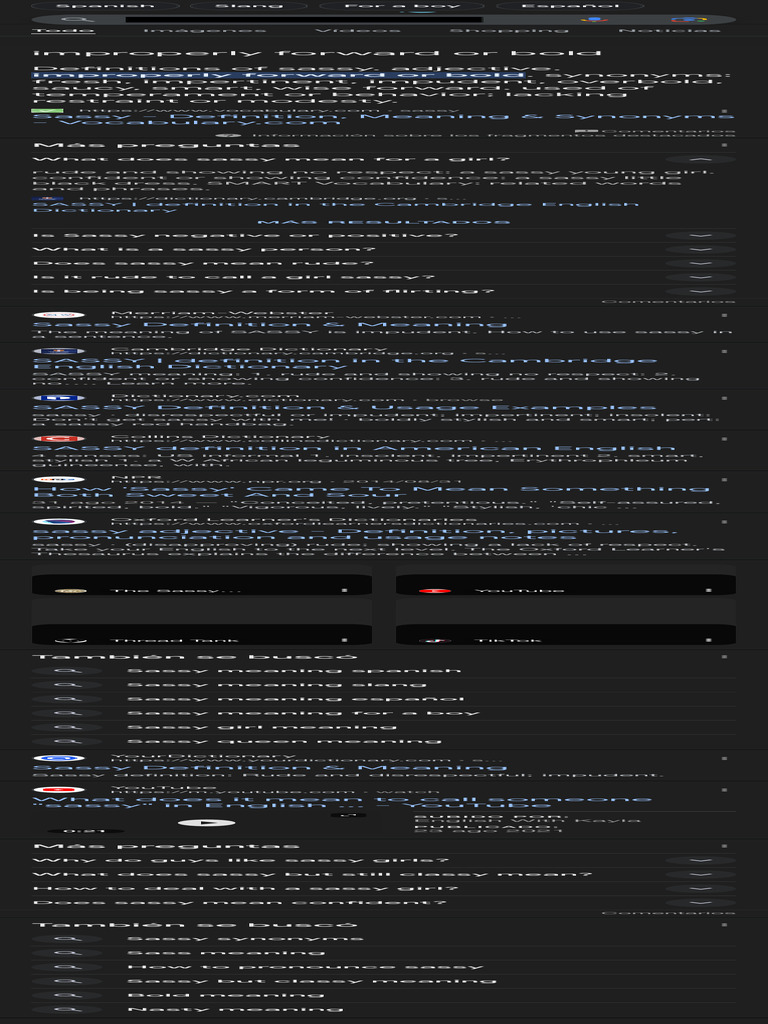 Sassy: Definition and Synonyms | PDF | Semantics | Lexicography