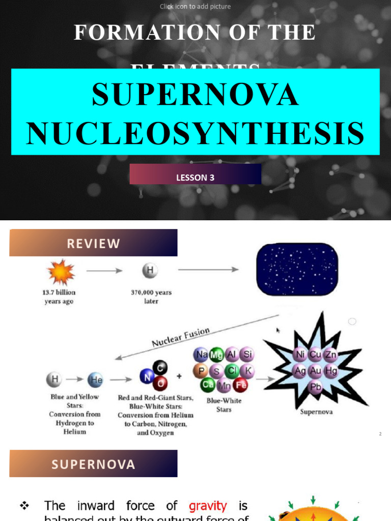 Updated Lesson 3 Formation of Elements Supernova Nucleosynthesis | PDF