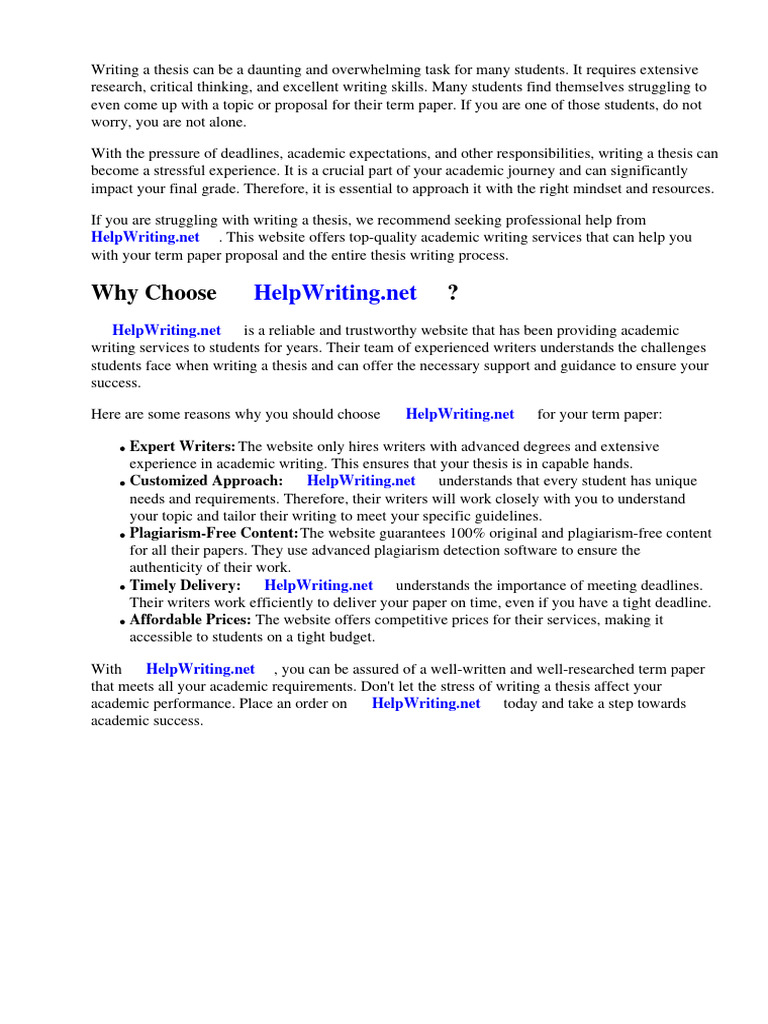 Proposal Term Paper Sample | PDF | Thesis | Knowledge