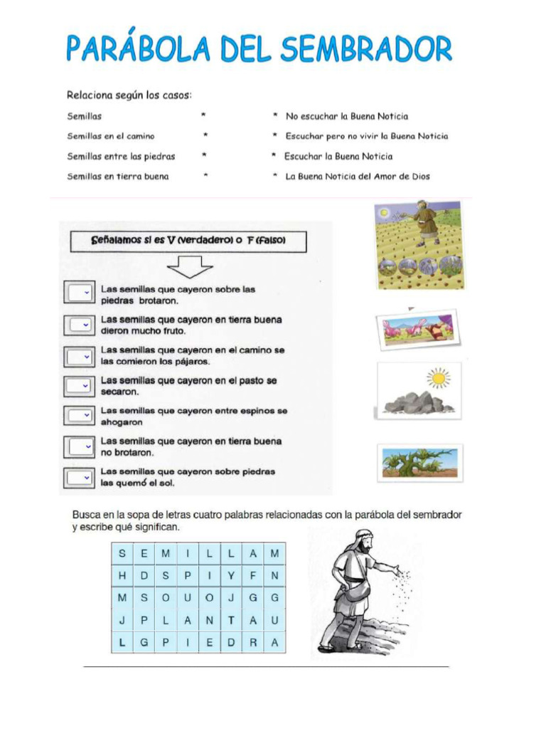 Actividad PARABOLA DEL SEMBRADOR | PDF