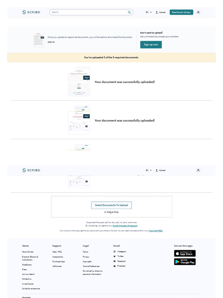 Upload A Document - Scr34 | PDF | Scribd | Computing