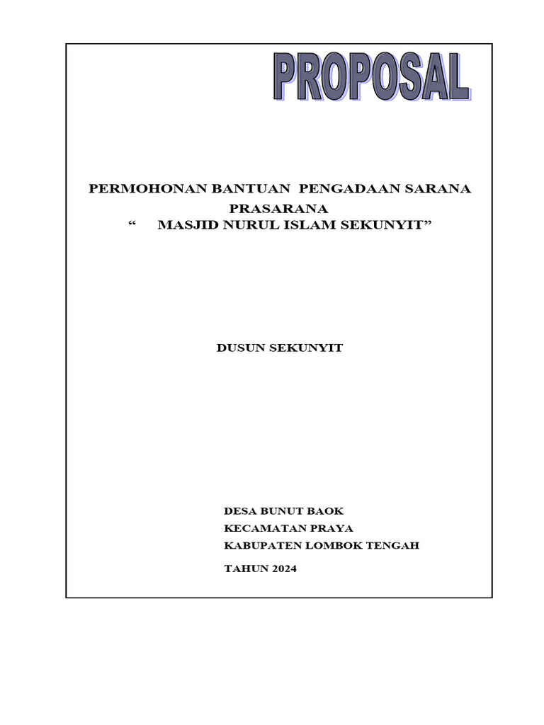 Proposal TPQ Sekunyit | PDF