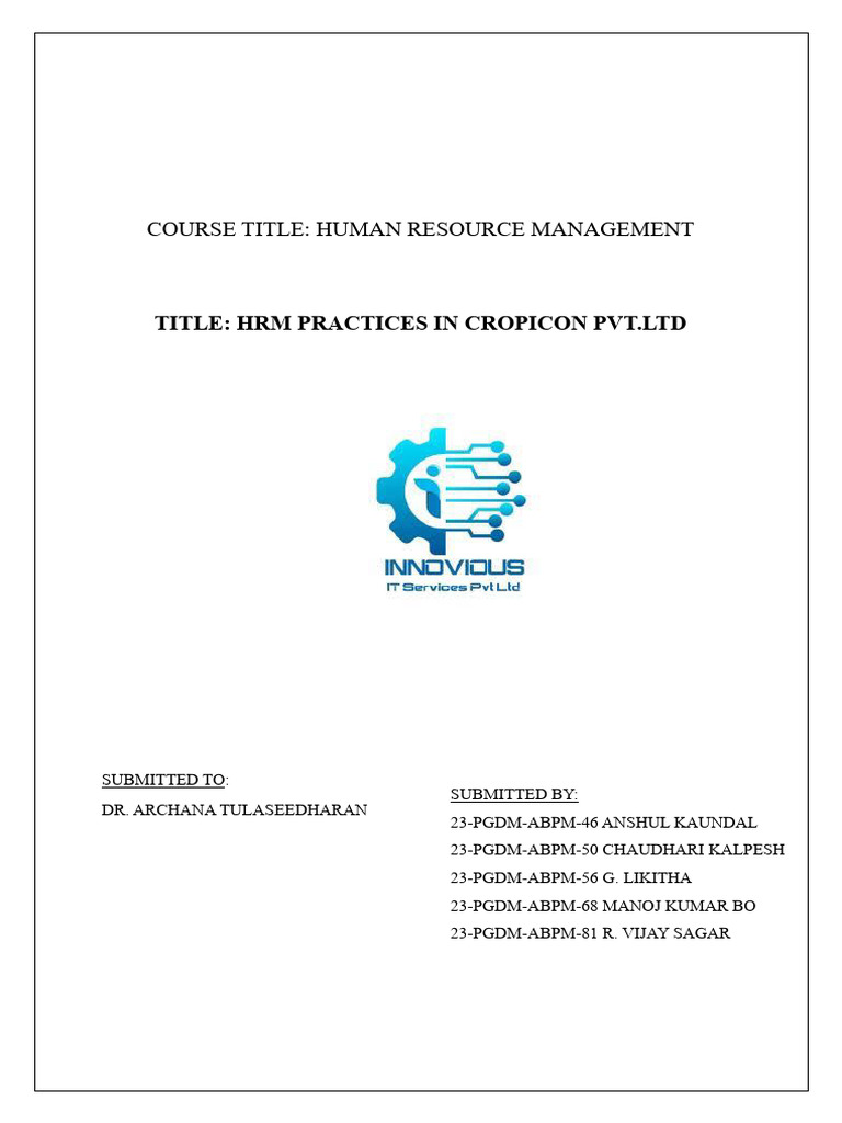 JD and JS HRM | PDF | Employment | Strategic Planning