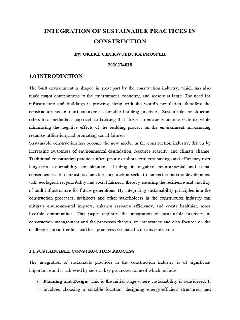 Sustainable Practices in Construction | PDF | Efficient Energy Use ...