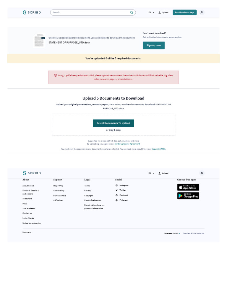 Upload A Document - Scribd | PDF | Scribd | World Wide Web