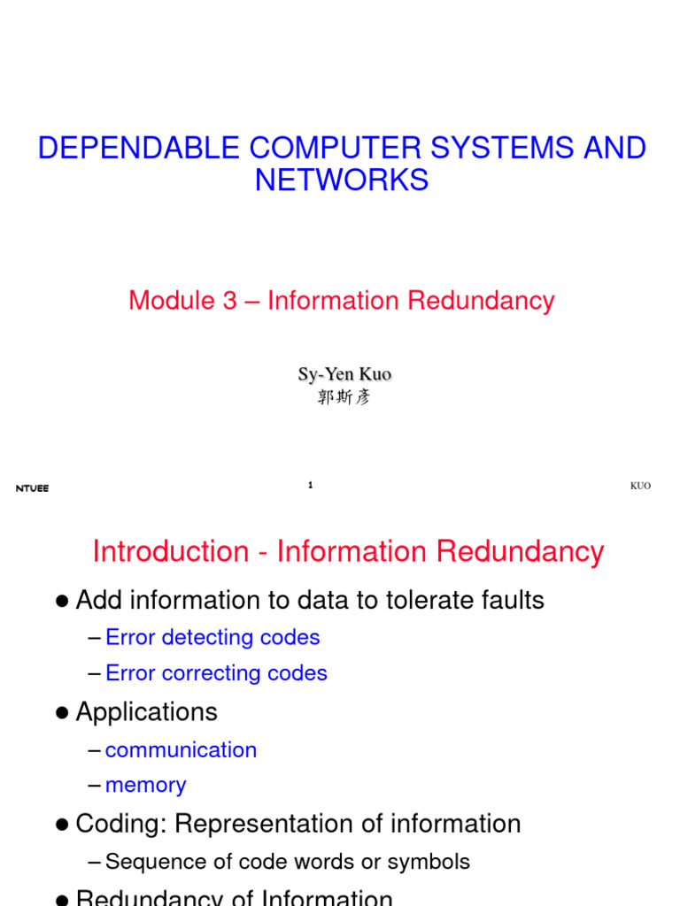 Module 3 Information Redundancy | PDF | Code | Binary Coded Decimal