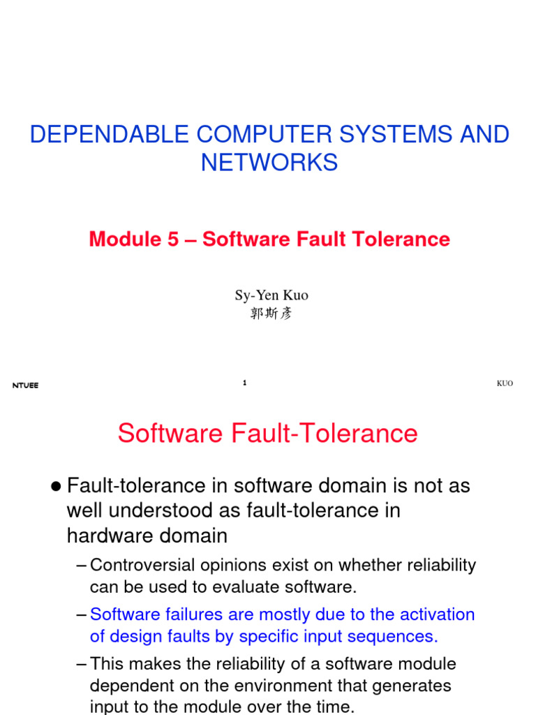 Module 5 Software Redundancy-Short | PDF | Fault Tolerance | Computer Programming