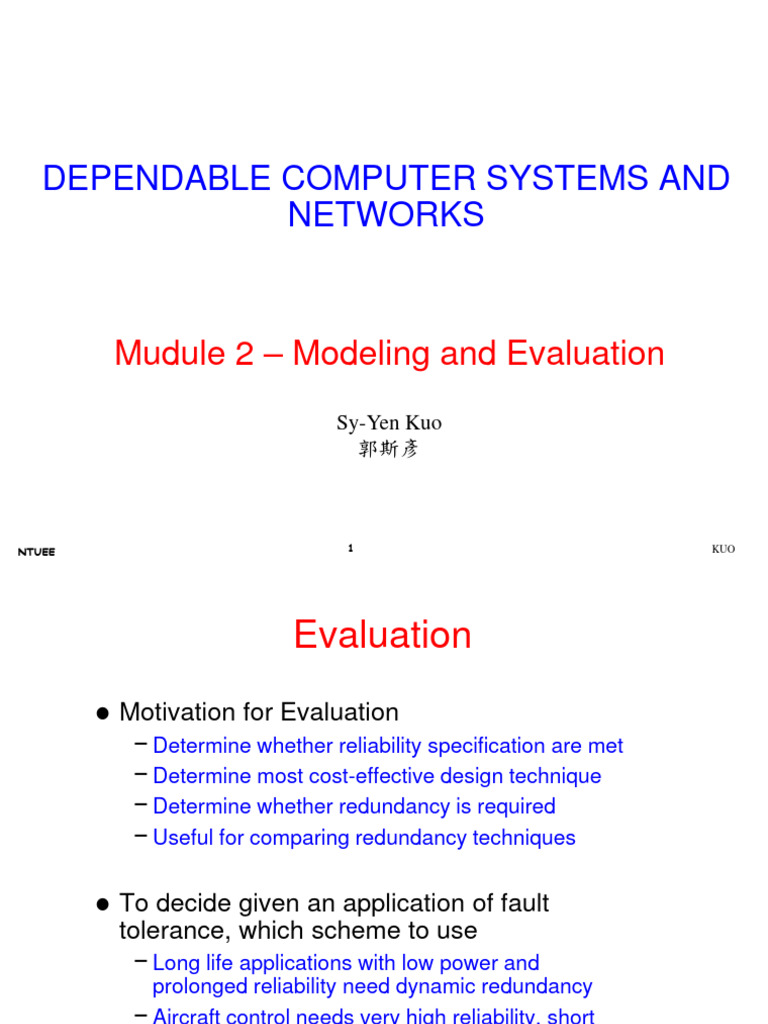 Module 2 Modeling and Evaluation | PDF | Reliability Engineering | Markov Chain