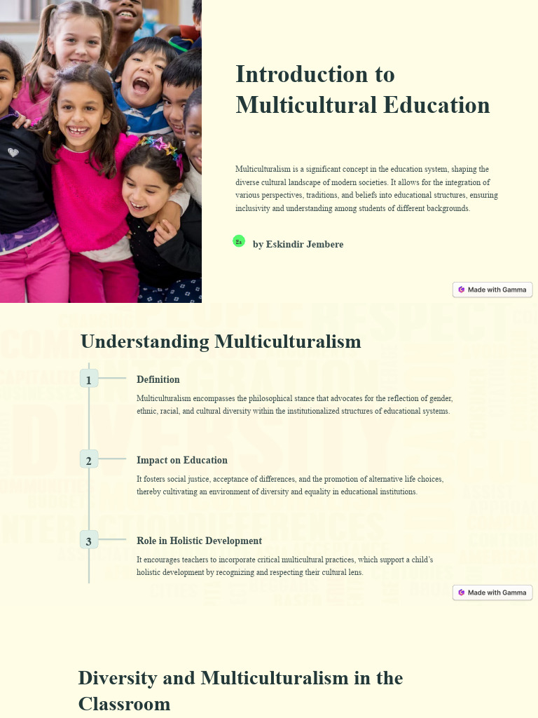 Introduction to Multicultural Education | PDF | Multiculturalism ...