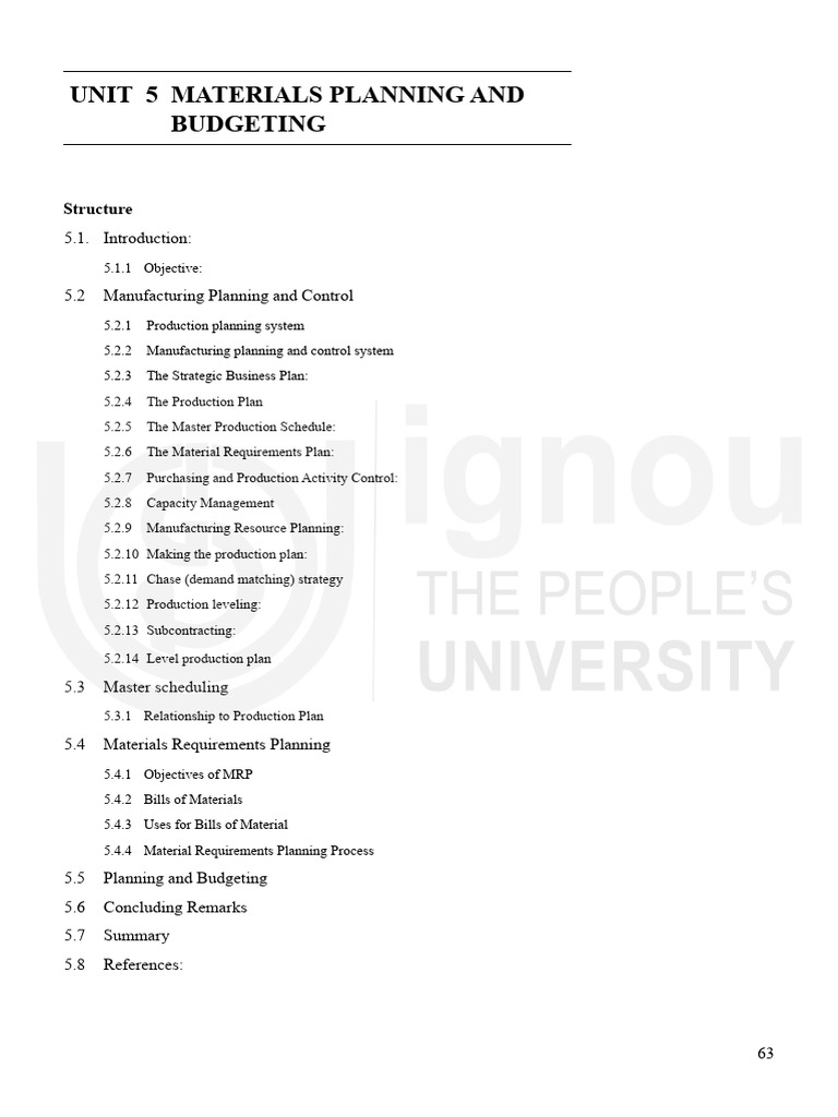 Materials Management Planning and Budgeting | PDF | Inventory ...
