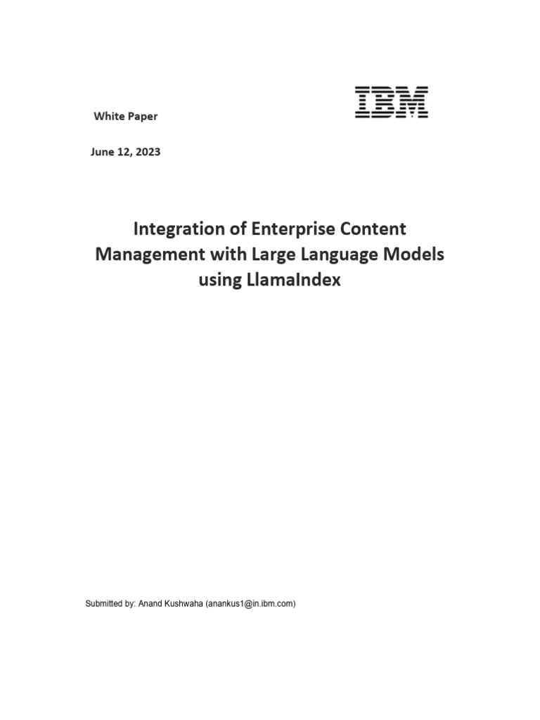 White Paper - Integration of ECM With LLMs Using LlamaIndex | Download Free PDF | Search Engine ...