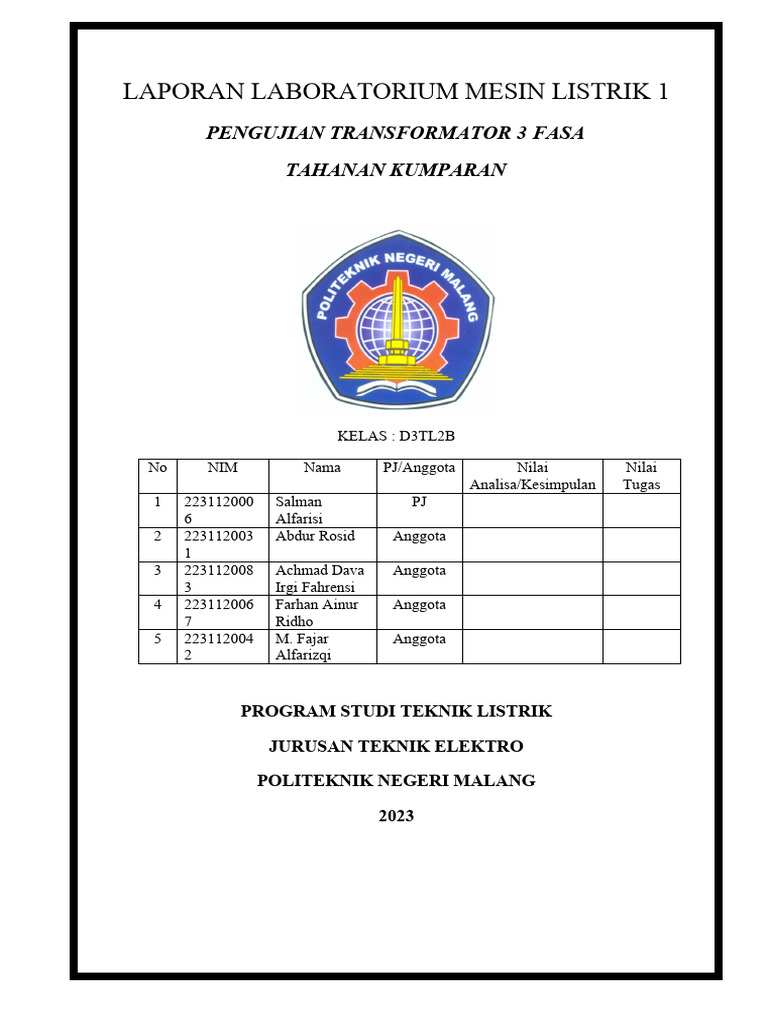 Pengujian Tahanan Kumparan Trafo 3 Fasa | PDF | Sains & Matematika