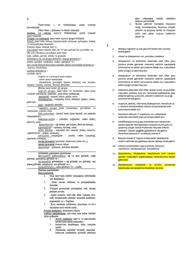 Meyve Terevez Qeyd | PDF