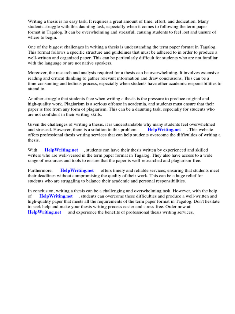 Term Paper Format Sa Tagalog | PDF | Academic Publishing | Tagalog Language