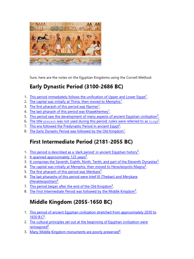 Early Dynastic Period (3100-2686 BC) : Explore | Download Free PDF ...