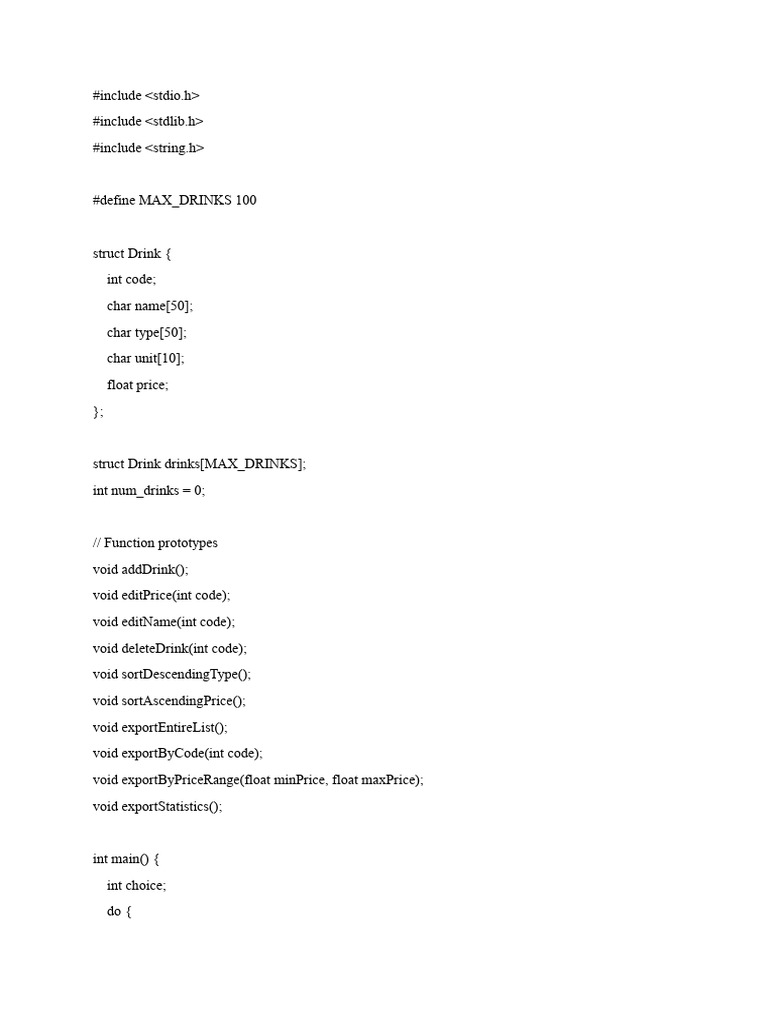Manage Drink | PDF | Software | Programming Paradigms