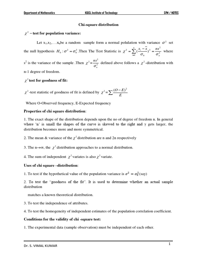Unit 4 Chi Square Test WR | PDF | Chi Squared Test | Statistical Theory