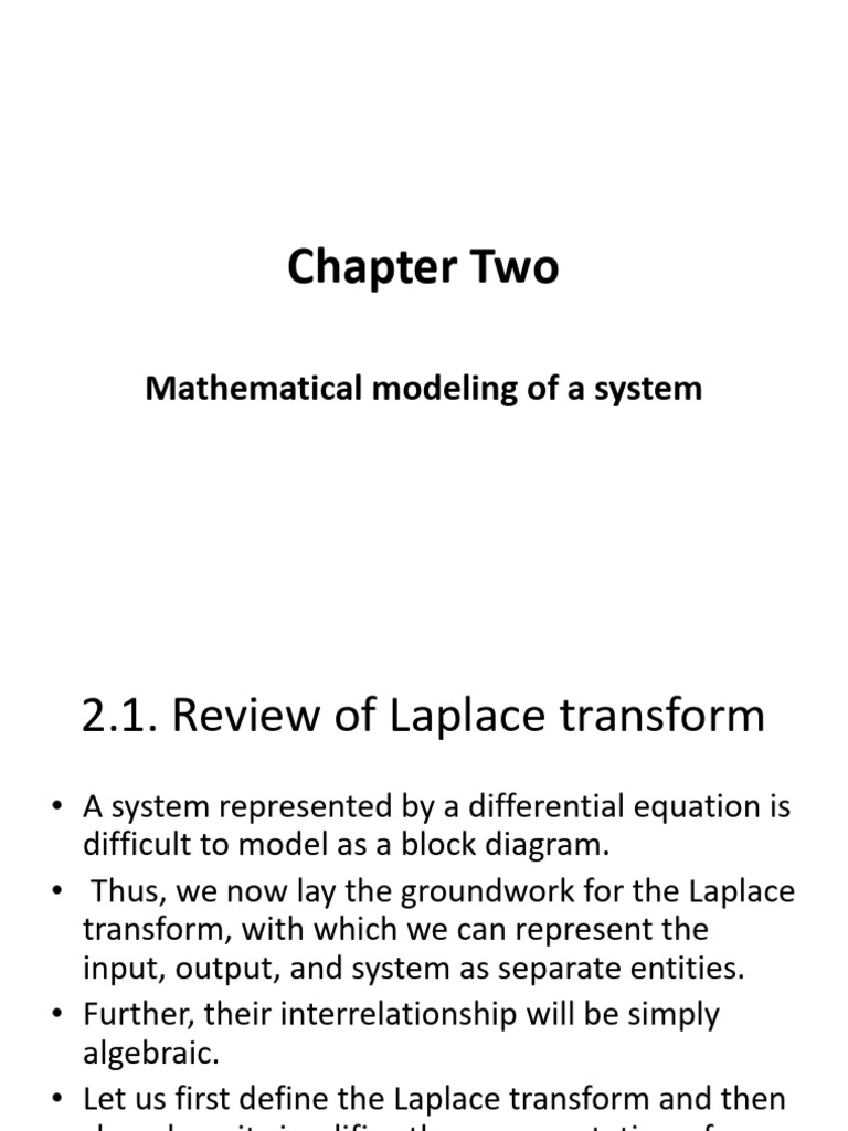 Chapter Two: Mathematical Modeling of A System | PDF | Laplace Transform | Function (Mathematics)