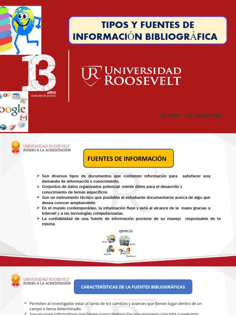 Tipos y Fuentes de Informacion Bibliografica | PDF | Archivo de ...