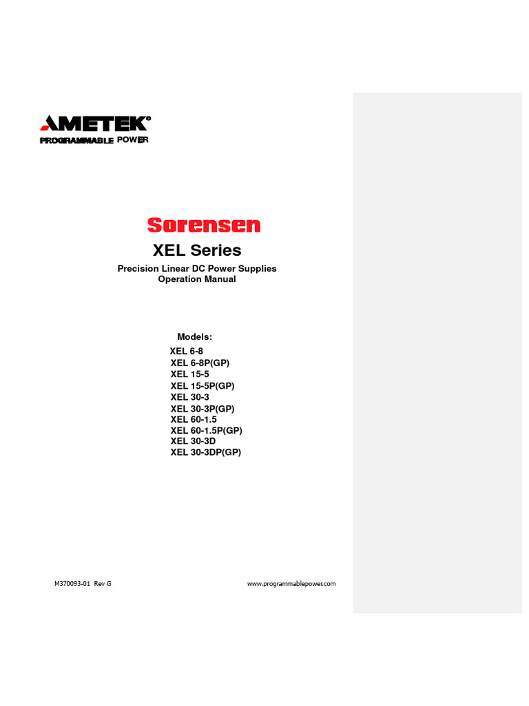 Xel 60v and Below P m370093-01-rvg | PDF | Power Supply | Switch