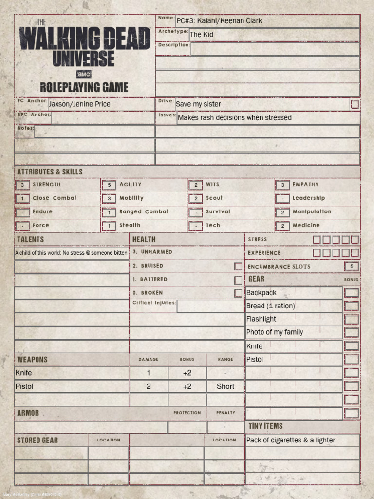 TWD_pregen_KalaniKeenan_Clark | PDF