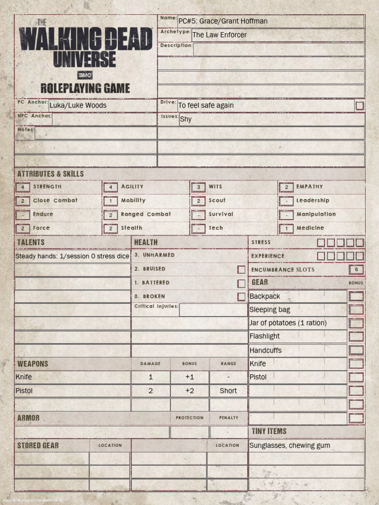 Character Profile: Grace/Grant Hoffman | PDF