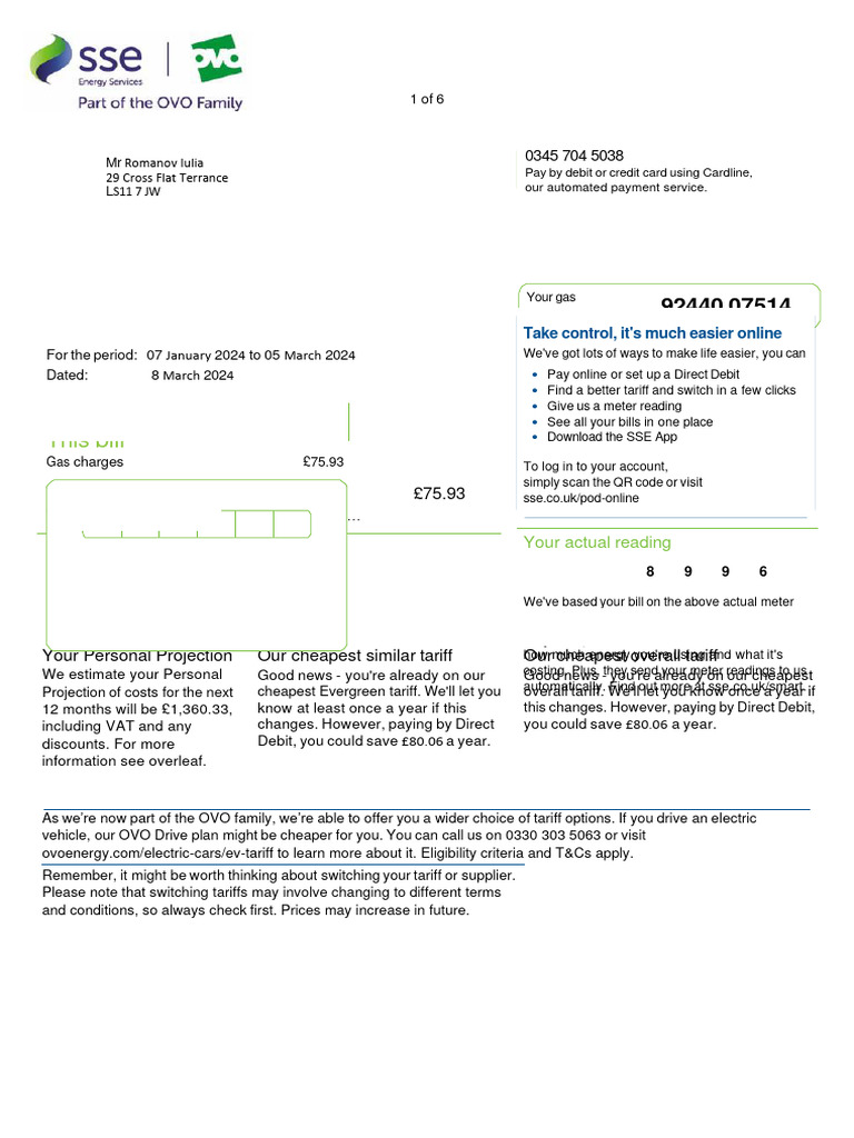 SSE Gas Bill Overview and Savings Tips | PDF | Debit Card | Discounting