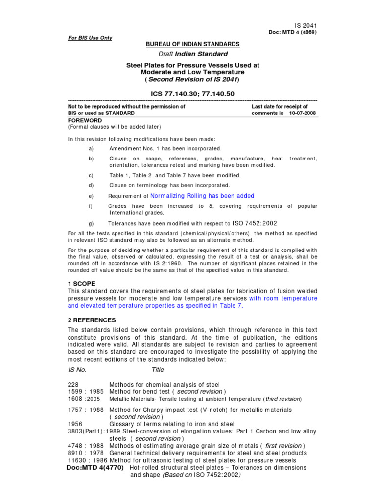 Steel Plates for Pressure Vessels | PDF | Steel | Rolling (Metalworking)