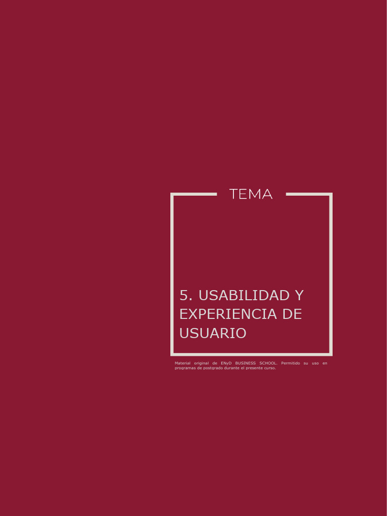 Tema 5. USABILIDAD Y EXPERIENCIA DE USUARIO | PDF | Usabilidad | Experiencia