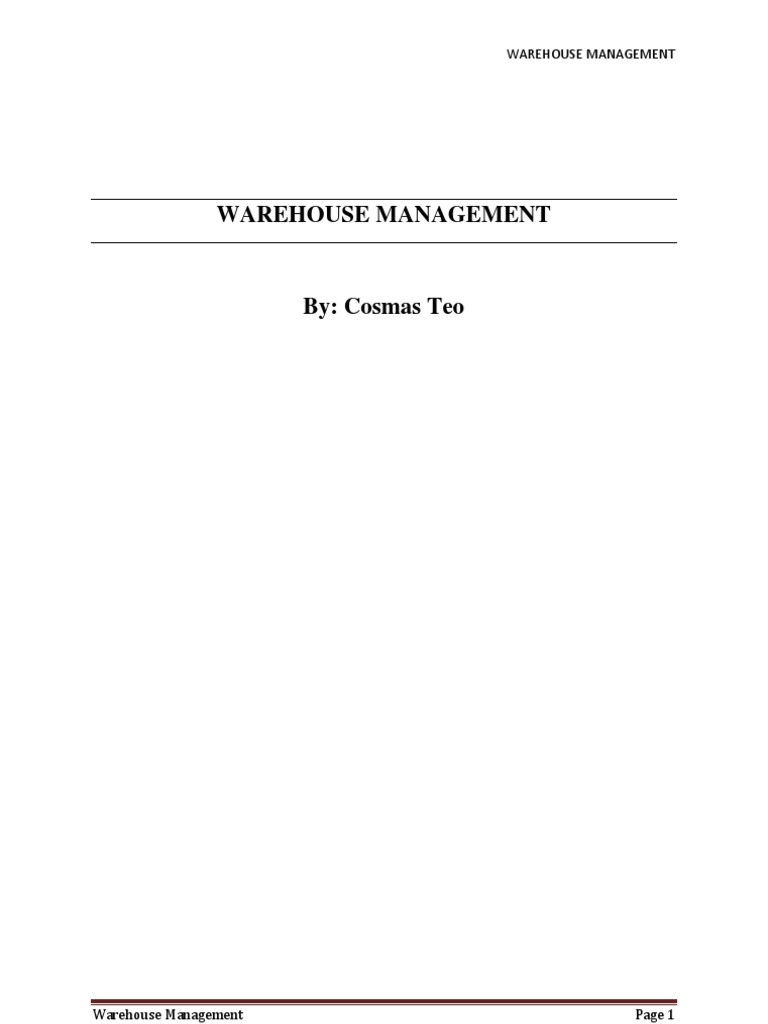 Warehouse Assignment | PDF | Warehouse | Industries