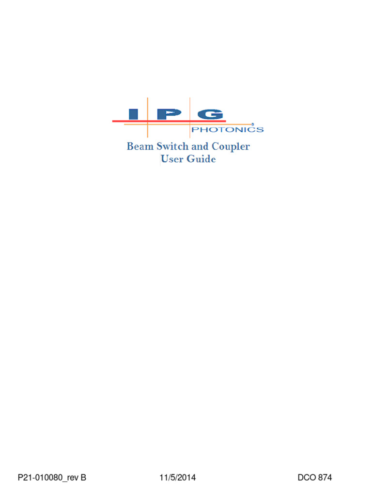 Beam Switch and Coupler User Guide Rev B | PDF | Optical Fiber ...