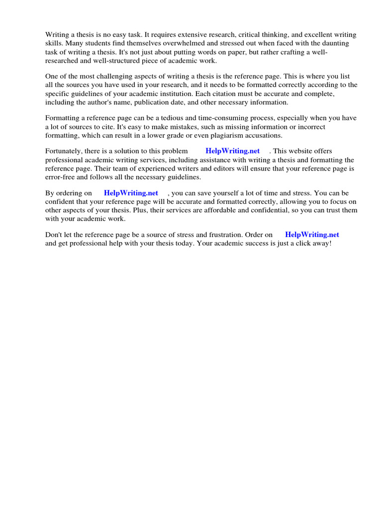 Term Paper Reference Page Format | PDF | Citation | Apa Style