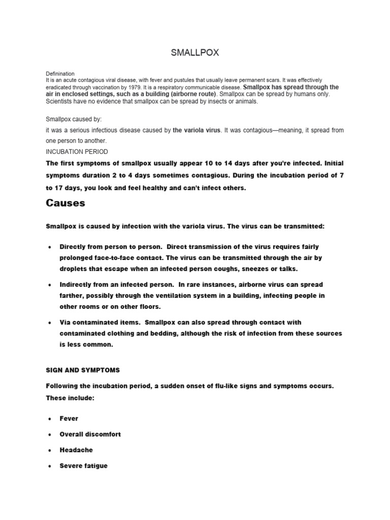 SMALLPOX | PDF | Smallpox | Infection