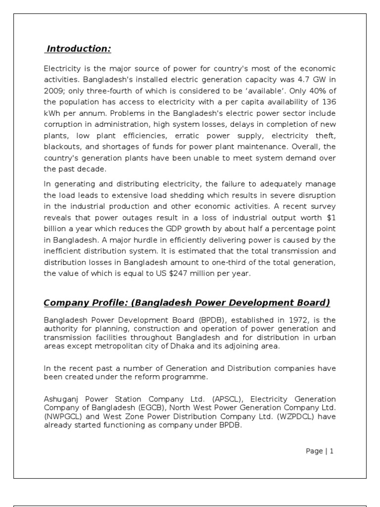 Bangladesh Power Development Board | PDF | Electric Power Distribution ...