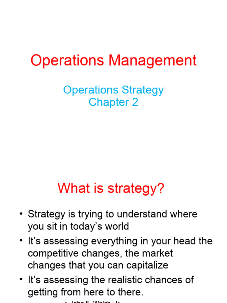 CH 02 - Operations Strategy | PDF | Strategic Management | Market Segmentation