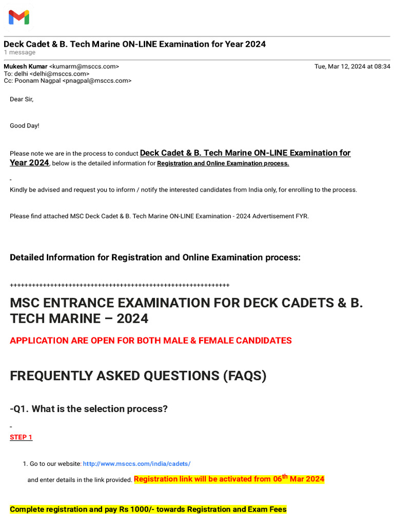 D CDT 2024 MSC | PDF | Qualifications