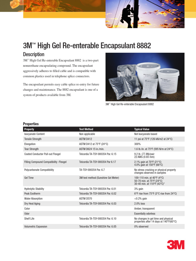 3M High Gel 8882 Datasheet | PDF | Building Engineering | Materials