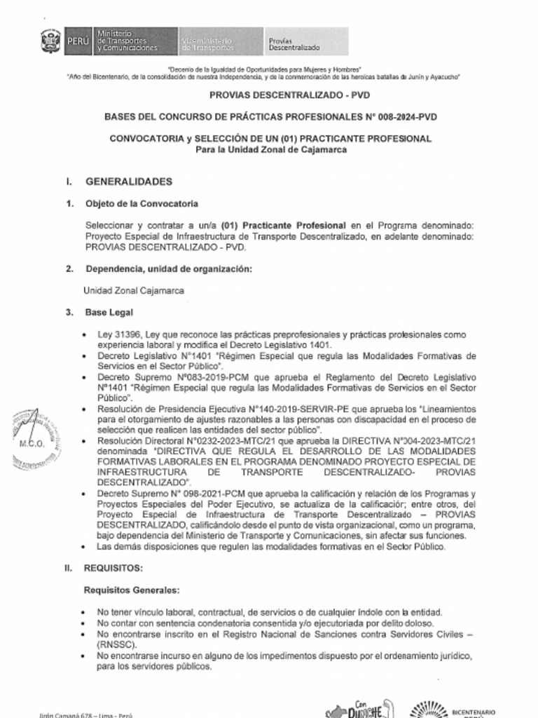 BASES PROCESO Admin | PDF