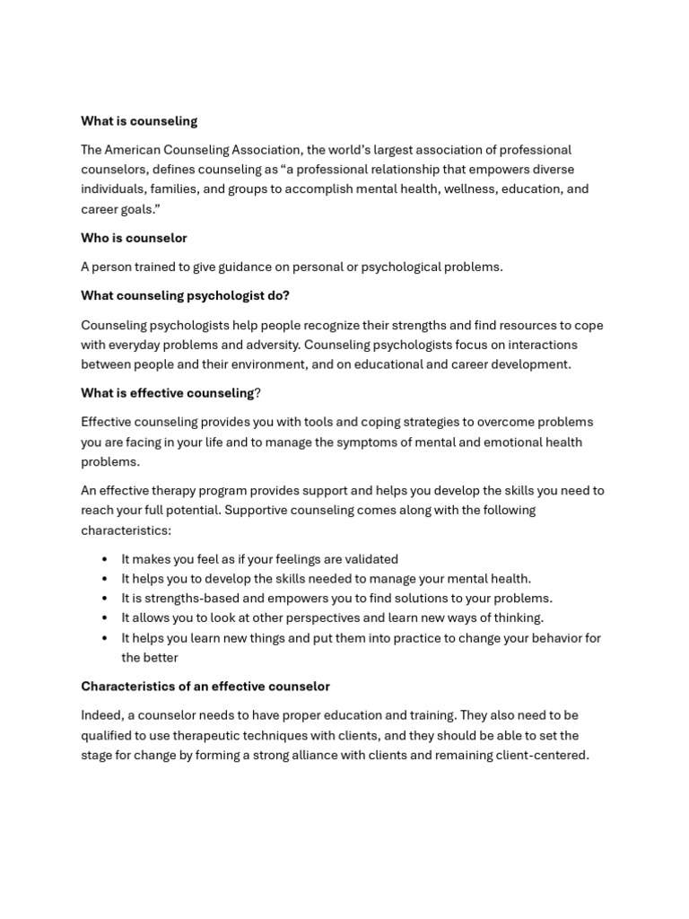 Document (4) | PDF | Psychotherapy | Counseling Psychology