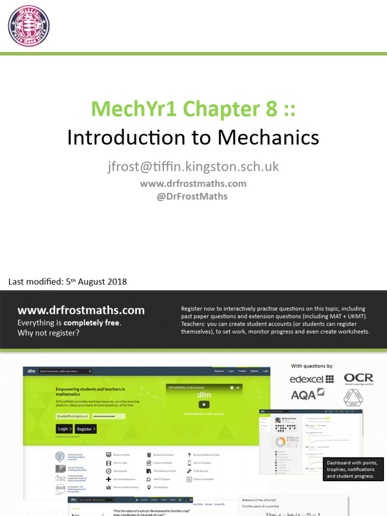 Year 1 Mechanics Overview Guide | PDF | Force | Acceleration