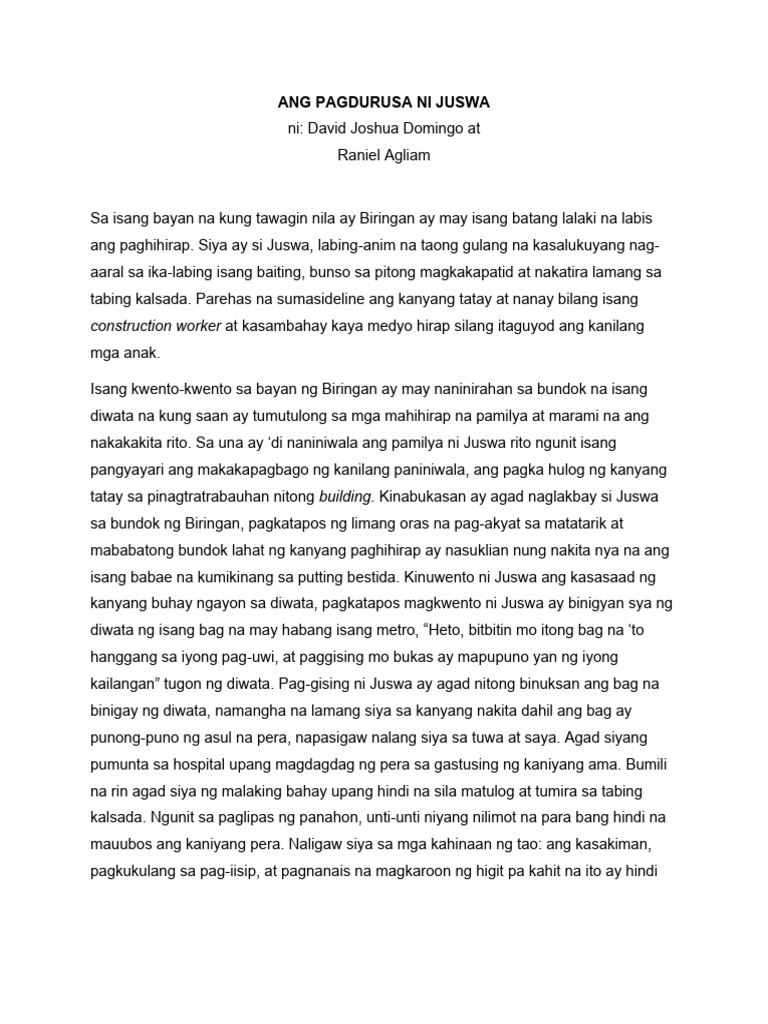 Ang Pagdurusa Ni Juswa | PDF