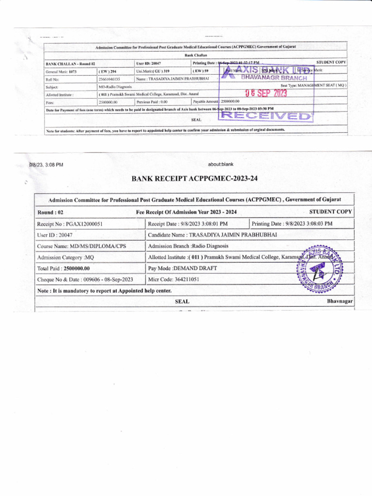 Fee Receipt | PDF | Banking