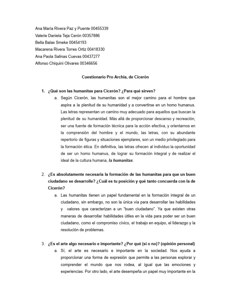 Actividad Pro Archia.pdf | PDF | Ciudadanía | Cicerón