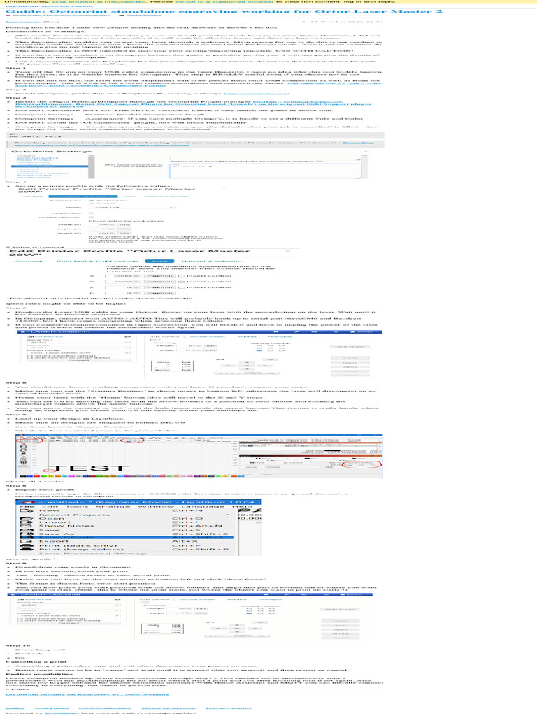 Guide: Octoprint Standalone Engraving Working For Ortur Laser Master 2 - Ortur Lasers ...