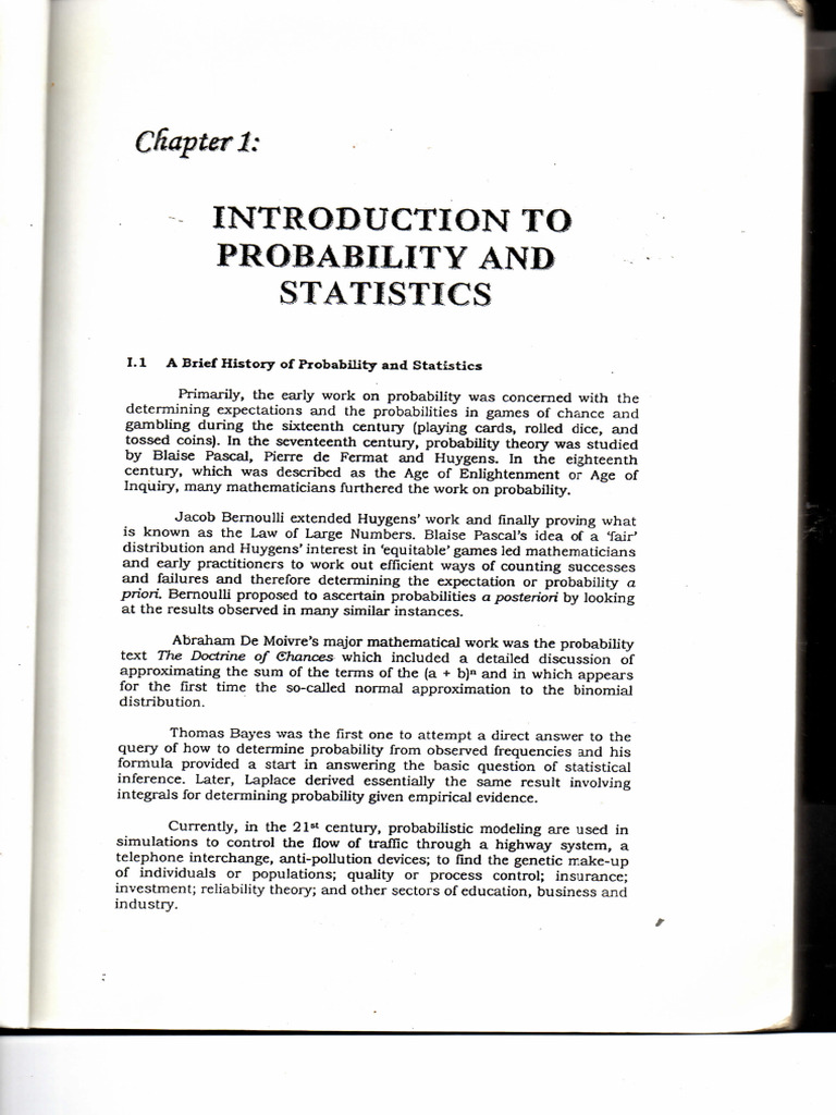 History of Probability and Statistics | PDF | Statistics | Expected Value